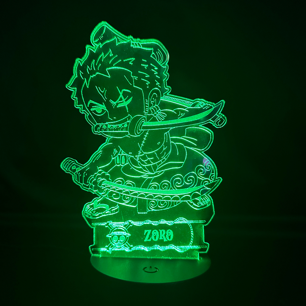 One Piece Zoro LED Bed Lamp (RGB Colors + REMOTE) Night Bed Light ...