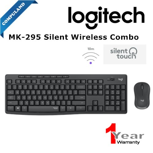 Logitech Mk295 Wireless Mouse And Keyboard Combo Silent Full Size Keyboard Nano Usb Receiver