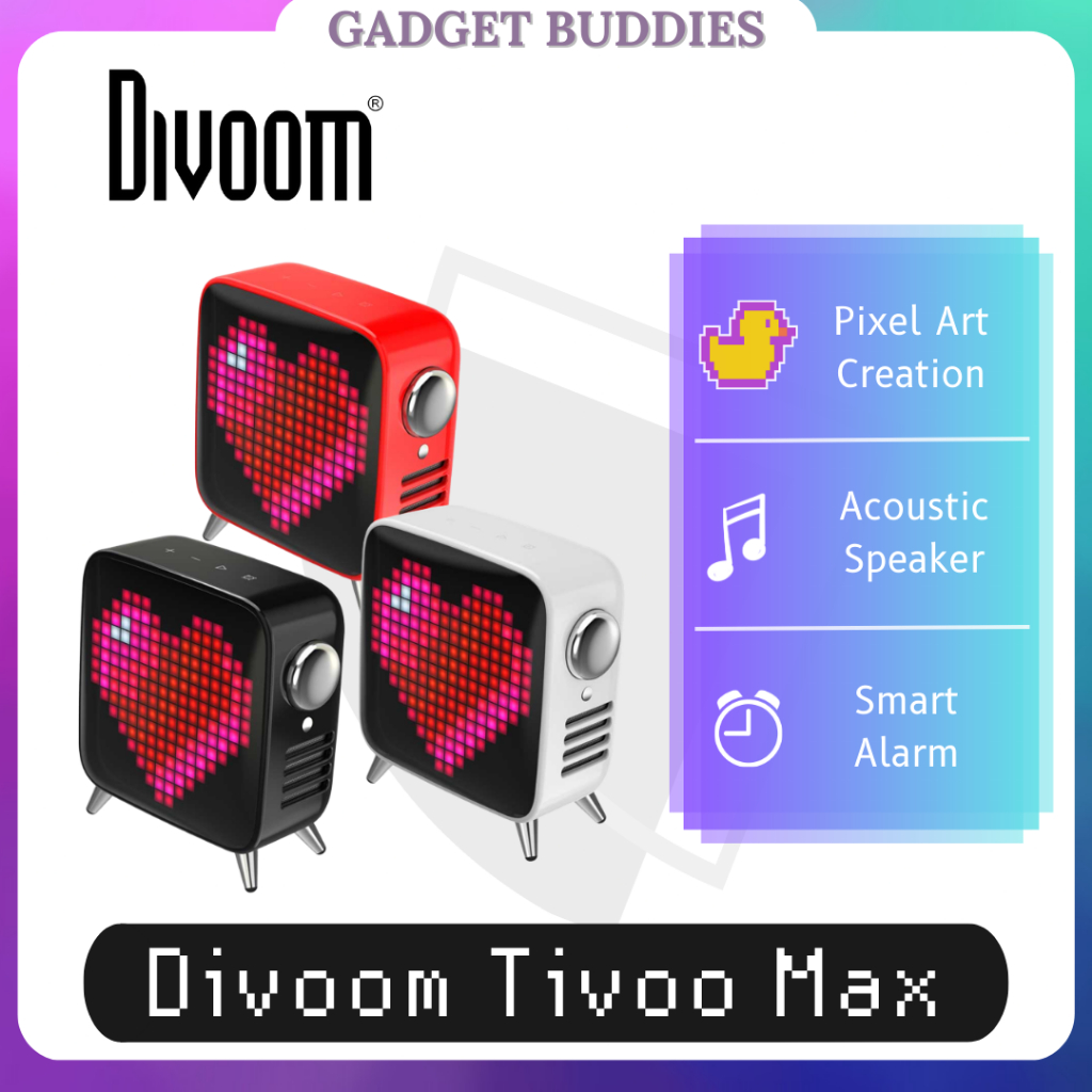 Divoo Tivoo Max Pixel Art Bluetooth Speaker | Social Media Notification | Shopee Malaysia