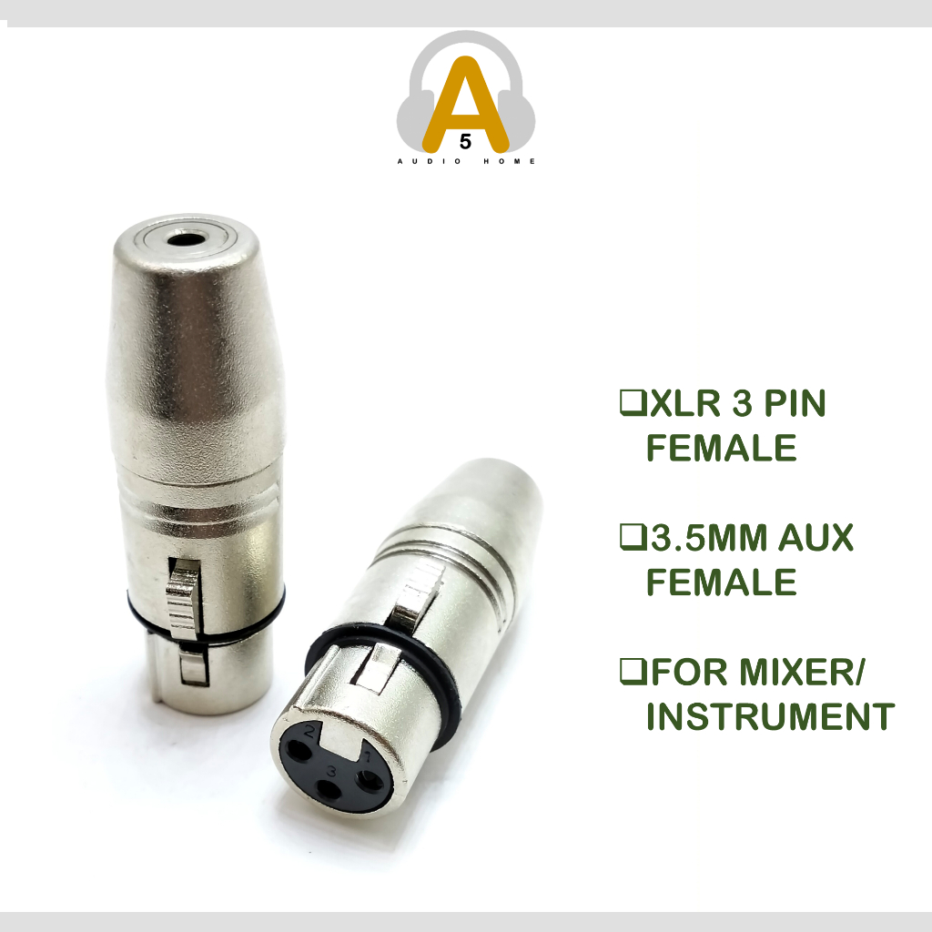 3.5mm TRS Female to XLR Female Microphone Audio Adapter Stereo ...