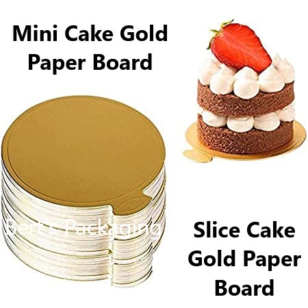 Paper Gold Slice Cake Board 100pc | Papan Kek Mini 100pc | Alas Kek ...