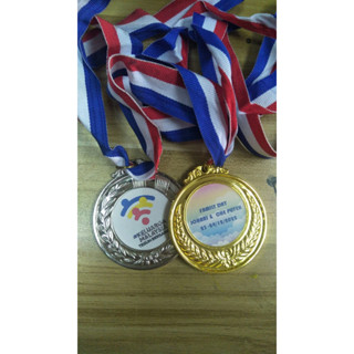 Free Design METAL Medal Both Side Sticker Medal Besi with Ribbon Alloy ...
