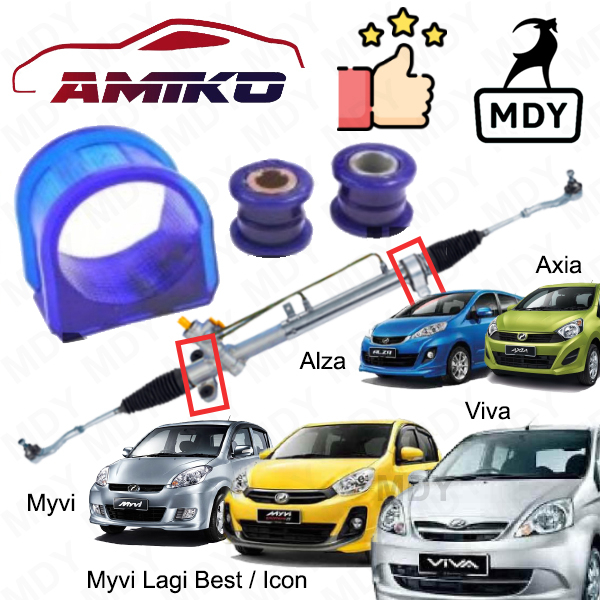 Amiko Silicone Steering Rack Bush Set Perodua Myvi / Lagi Best / Icon ...