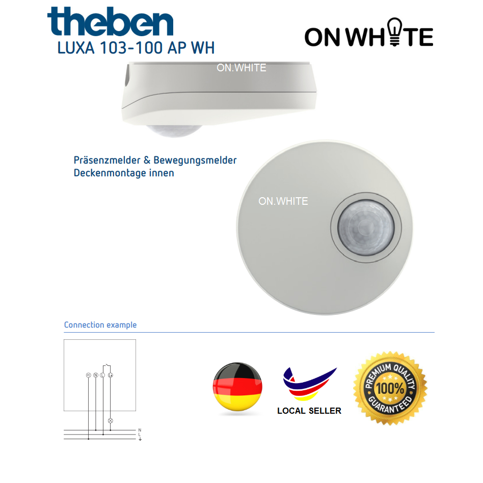 Theben LUXA 103-100 AP WH Motion detector (PIR) - Automatic lighting ...
