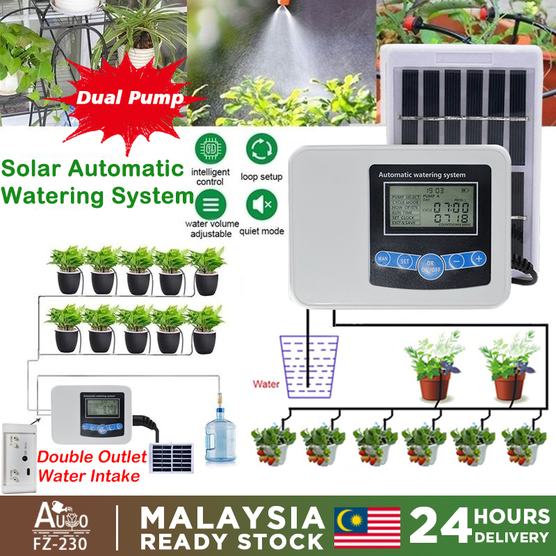 [Dual Pump Upgraded]Solar Automatic Watering System, Home & Garden Self ...