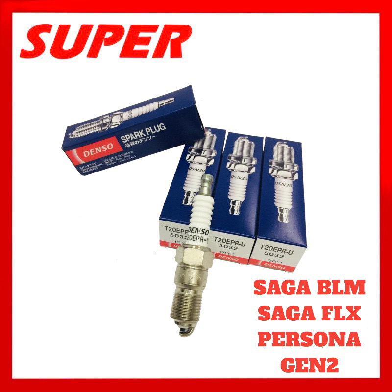DENSO SAGA BLM、FLX、PERSONA、GEN2 SPARK PLUG T20EPR-U 1 set =4 pcs ...