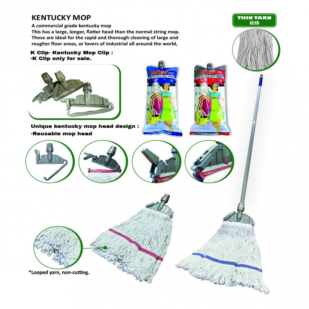 Rayaco Aluminium Handle Heavy Duty Mop | Kentucky Mop Set | Industrial Mop | Cotton Mop ...
