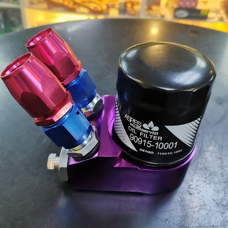 Oil Filter Oil Cooler Sandwich Plate Adapter - With 10AN Hose Fitting ...