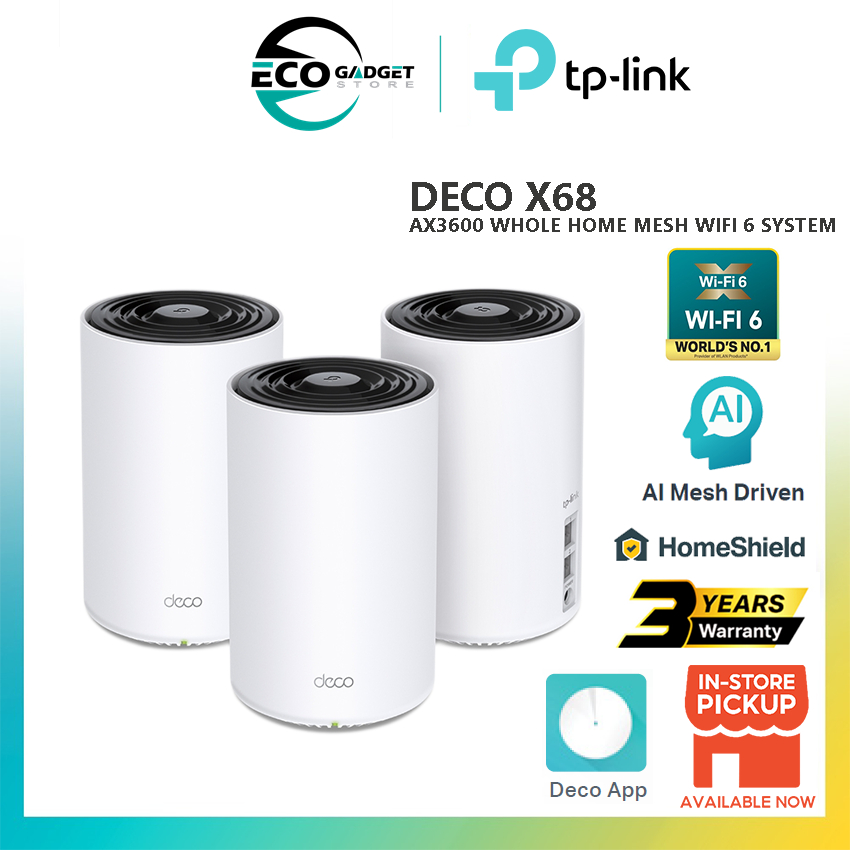 TP-Link Deco X68 AX3600 Whole Home Ai-Driven Mesh Tri-Band WiFi 6 ...