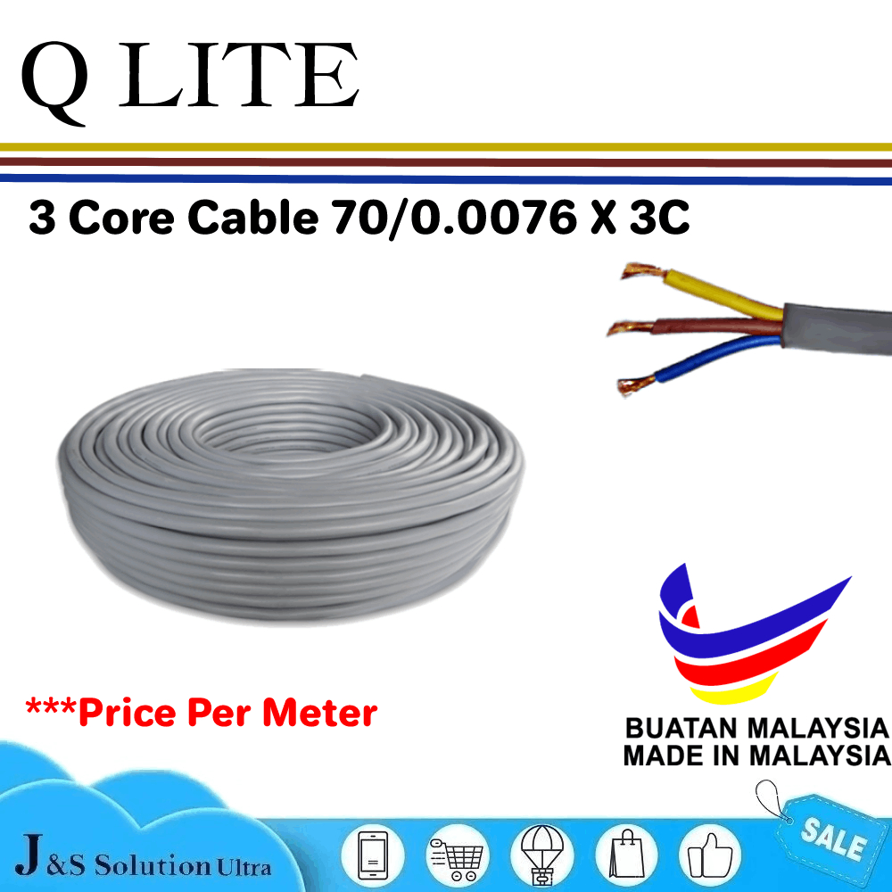 (PRICE PER METER) 70/0.0076 | 110 / 0.0076 X 3C x 3 Core Full Copper ...