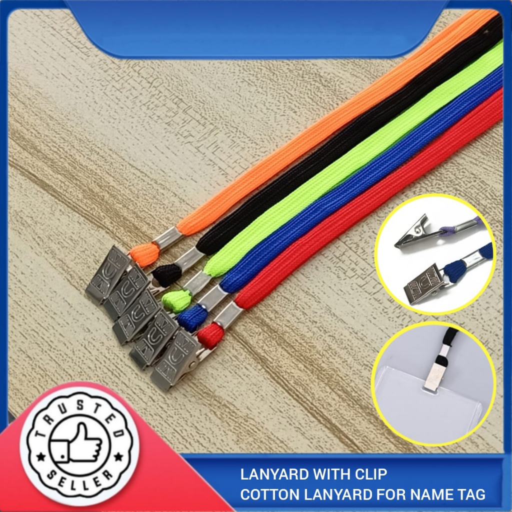 Tali Leher dengan Klip | Lanyard with Clip | Cotton Lanyard ID Card ...
