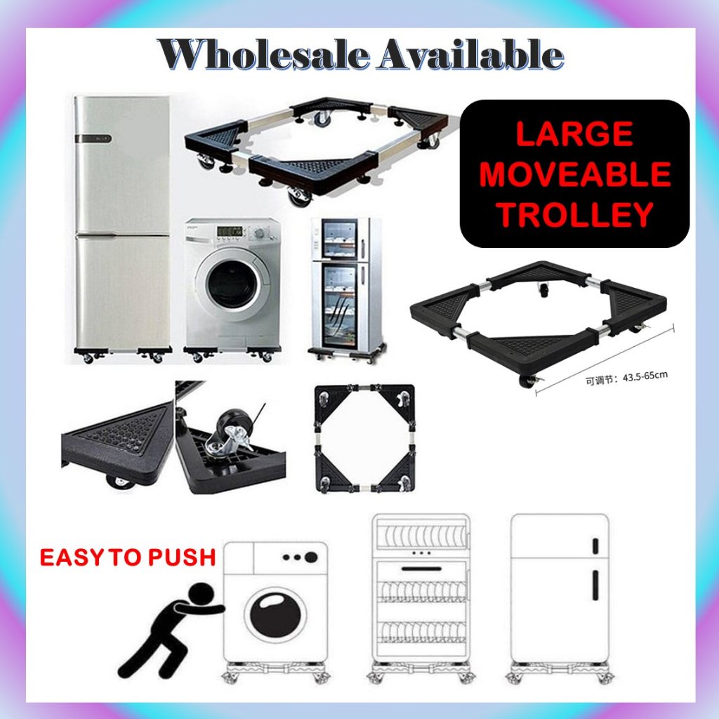 ADJUSTABLE Fridge Stand With Roller Washing Machine Trolley Furniture ...