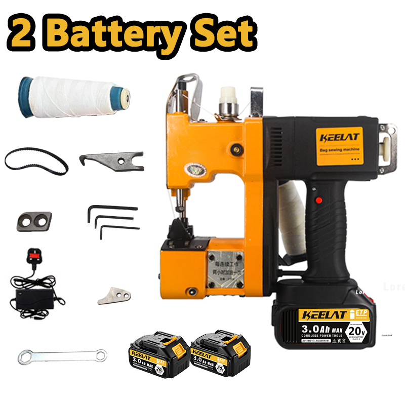 KEELAT KCSM001 Mesin Jahit Cordless Sewing Machine Portable Gunny Bag ...