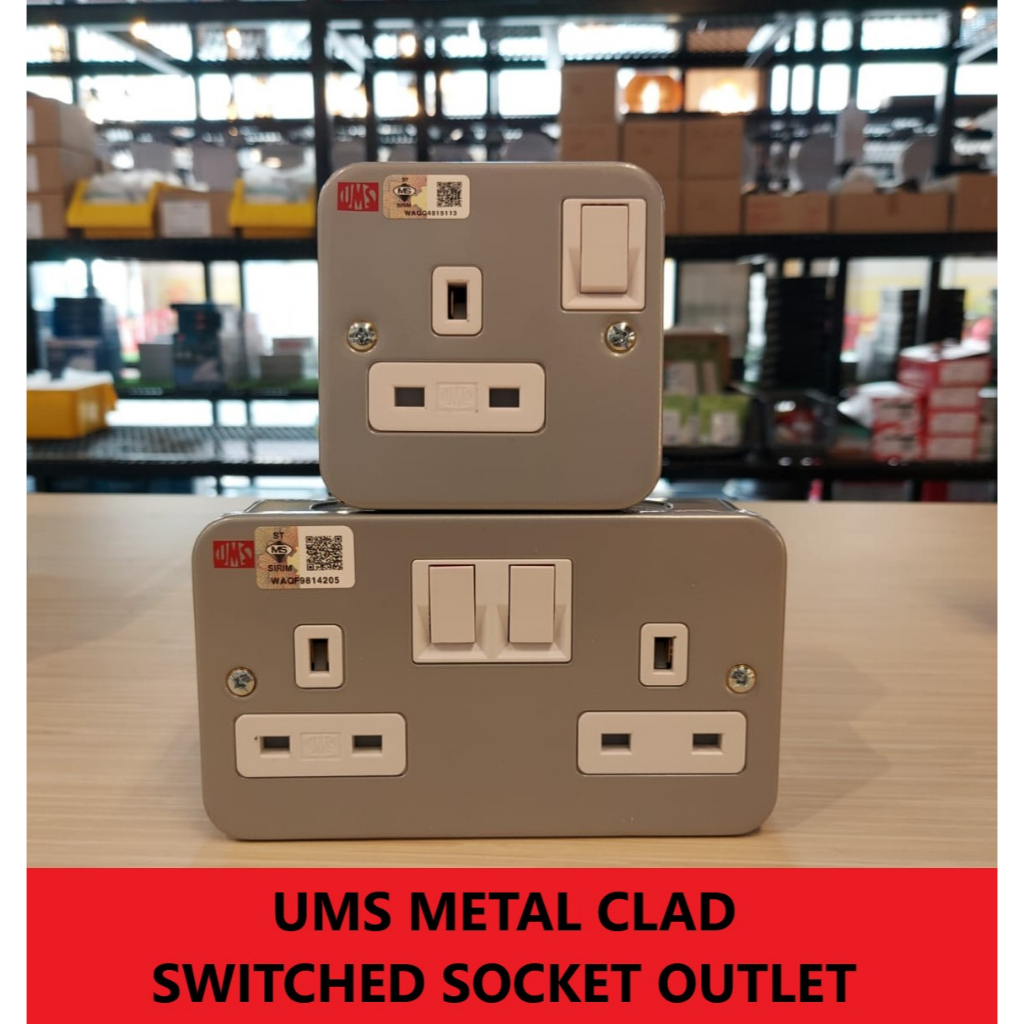 Sirim Approved UMS Heavy Duty 13Amps Metal Clad Switch Socket Outlet ...