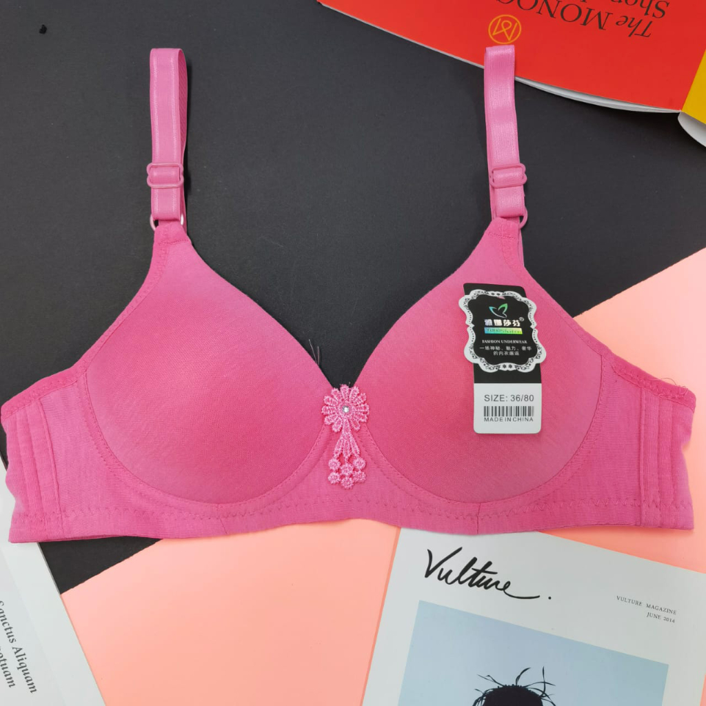 Bra Women Wireless Bra 36-42 B cup Cotton Bra Baju Dalam Wanita Tanpa ...