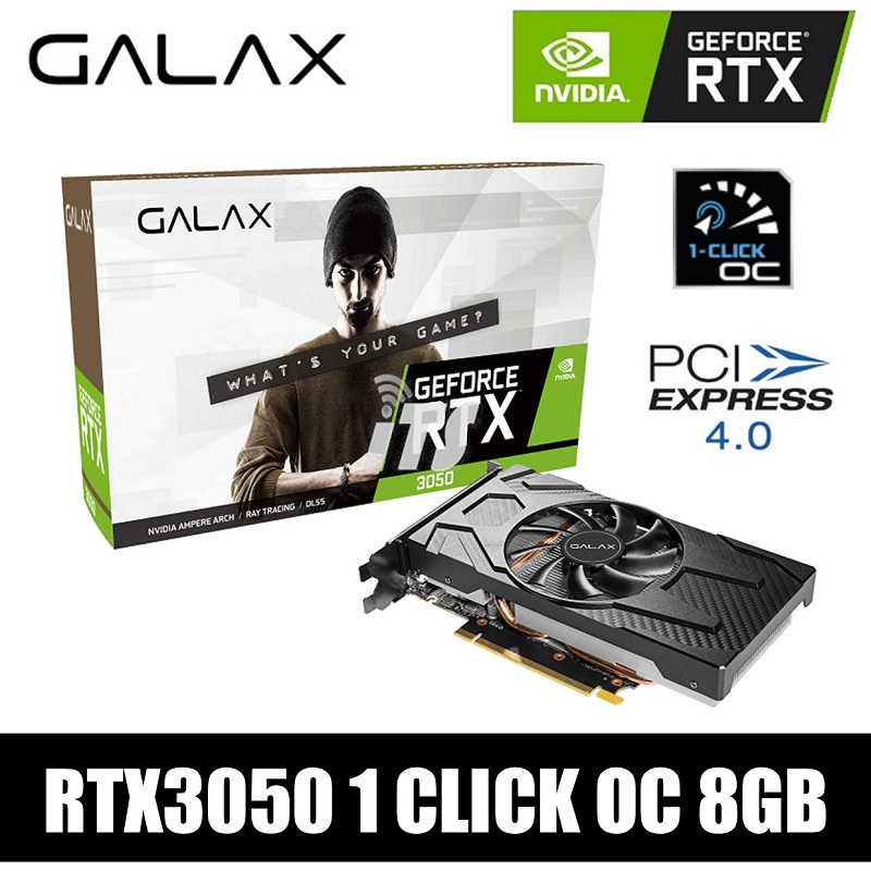 GALAX GeForce RTX 3050 (1-Click OC Feature) 8GB GDDR6 Graphics Card ...