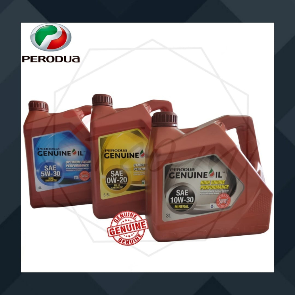 PERODUA ENGINE OIL OW-20 FULLY SYNTHETHIC // 5W-30 SEMI SYNTHETIC ...