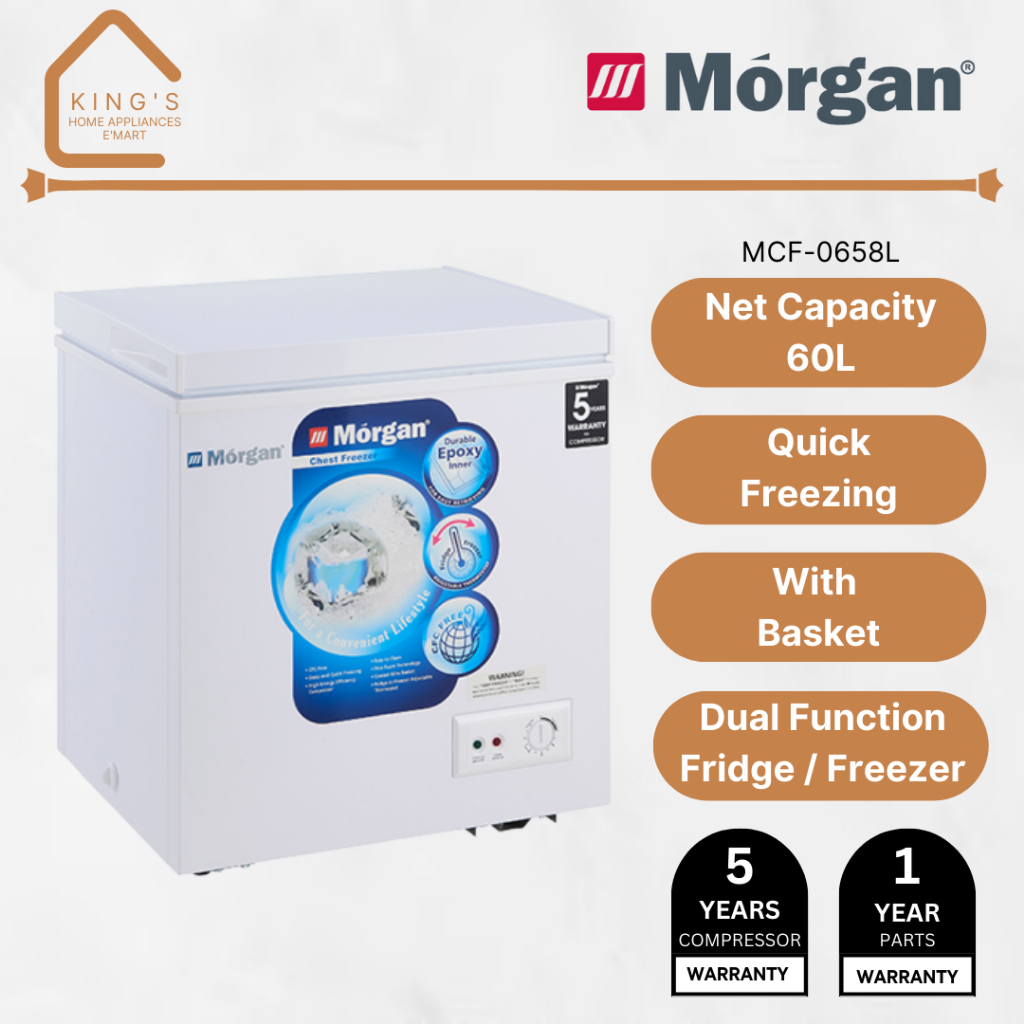 Morgan Dual Function Chest Freezer & Fridge (60L) MCF-0658L | Shopee ...