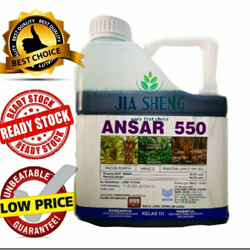 Ansar 550 4Litres Racun Rumpai Rumput Kerbau/Parit/Pait/Tahi Ayam racun ...