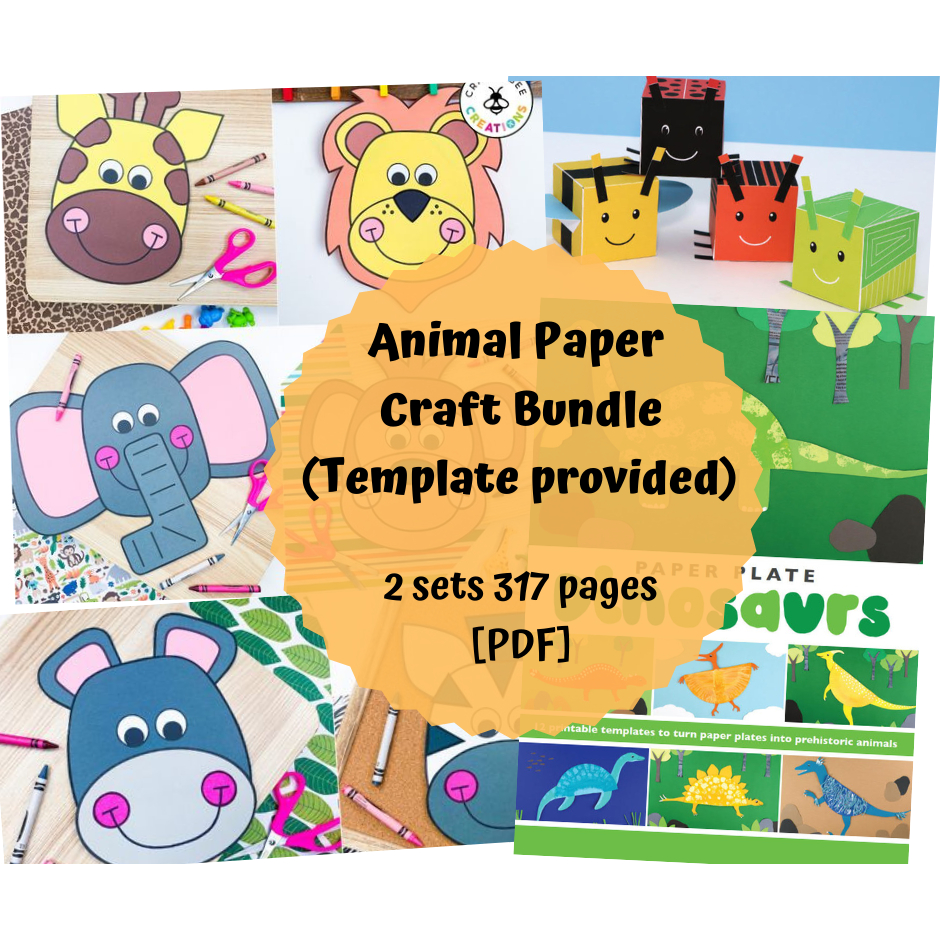 A180 - [PDF] Animal Paper Craft Bundle (template provided) 40++ designs ...