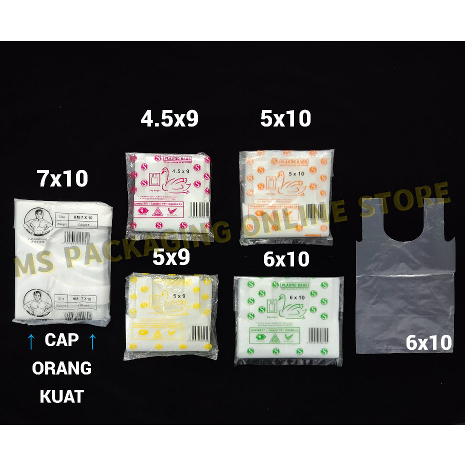 Cap Angsa Plastic Bag ( 90gm± ) T-Shirt Bag(4.5x9/5x9/5x10/6x10 ...