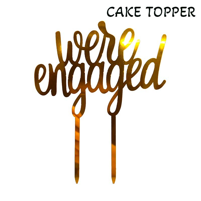 We Are Engaged Cake Topper Wedding Marriage Proposal Baking Party ...
