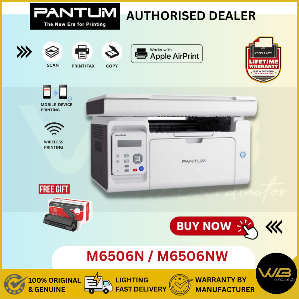 Pantum M6506N / M6506NW A4 Multifunction Laser Printer Print Scan Copy ...