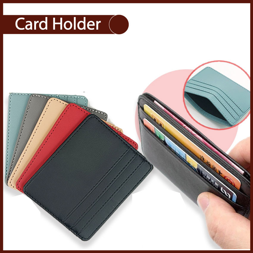 NCP-03 Card Holder Wallet Unisex Slim PU Leather Fashion Purse | Shopee ...