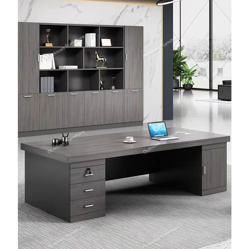 Office Desk Meja Pejabat Modern Simple Office Desk Meja ofis (FREE ...