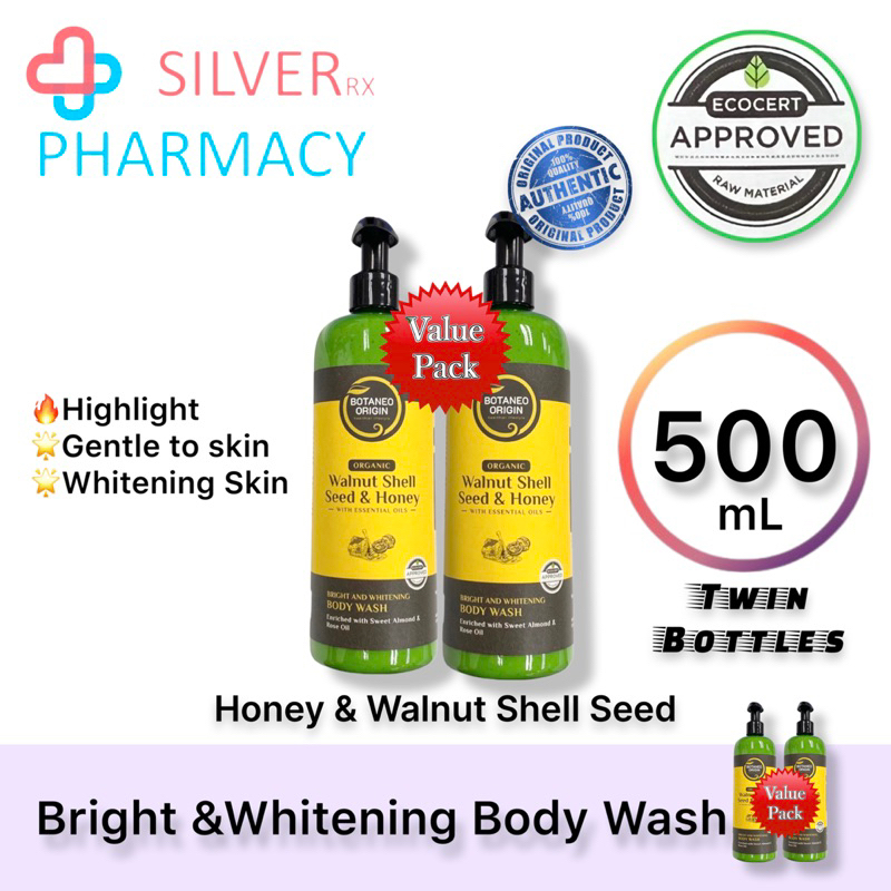 Botaneo Origin Organic Bright & Whitening Body Wash Soap 500ml [Walnut ...