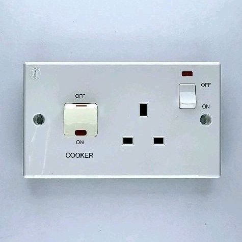 PDL 45A DOUBLE POLE COOKER CONTROL UNIT+13A SWITCH SOCKET OUTLET ...