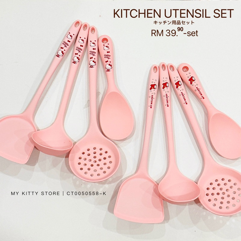 Hello Kitty Non-Stick Silicone Kitchen Utensil Set My Melody Food Grade ...