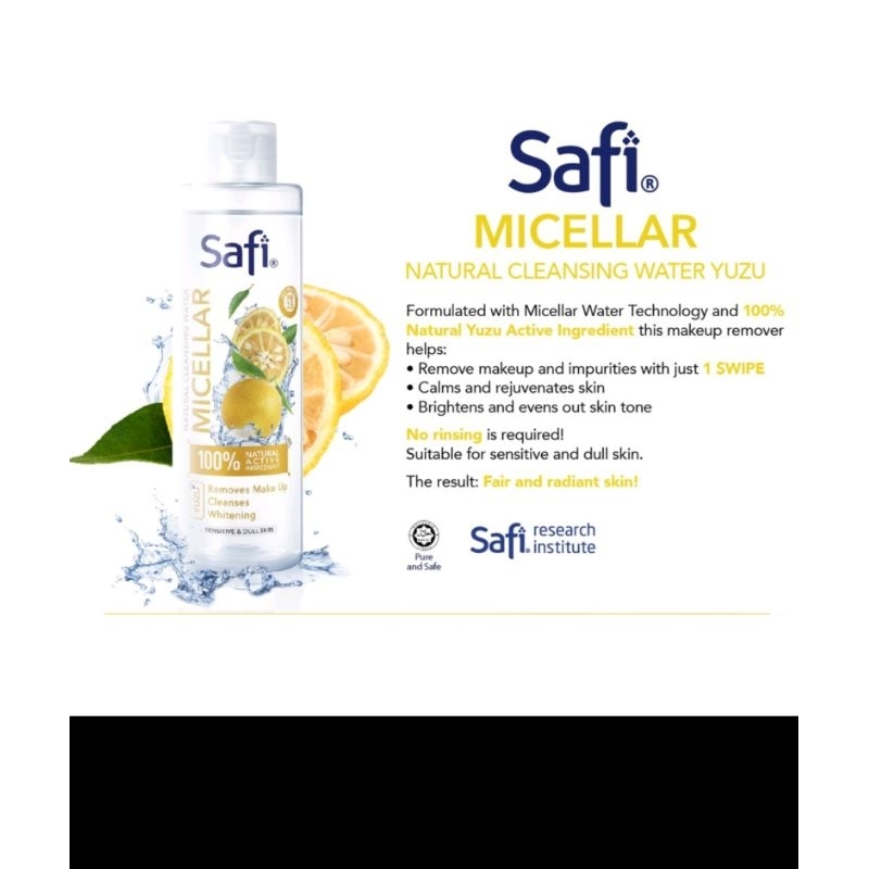 Safi Micellar Natural Cleansing Water Yuzu 200ml+100ml(Extra 50% ...