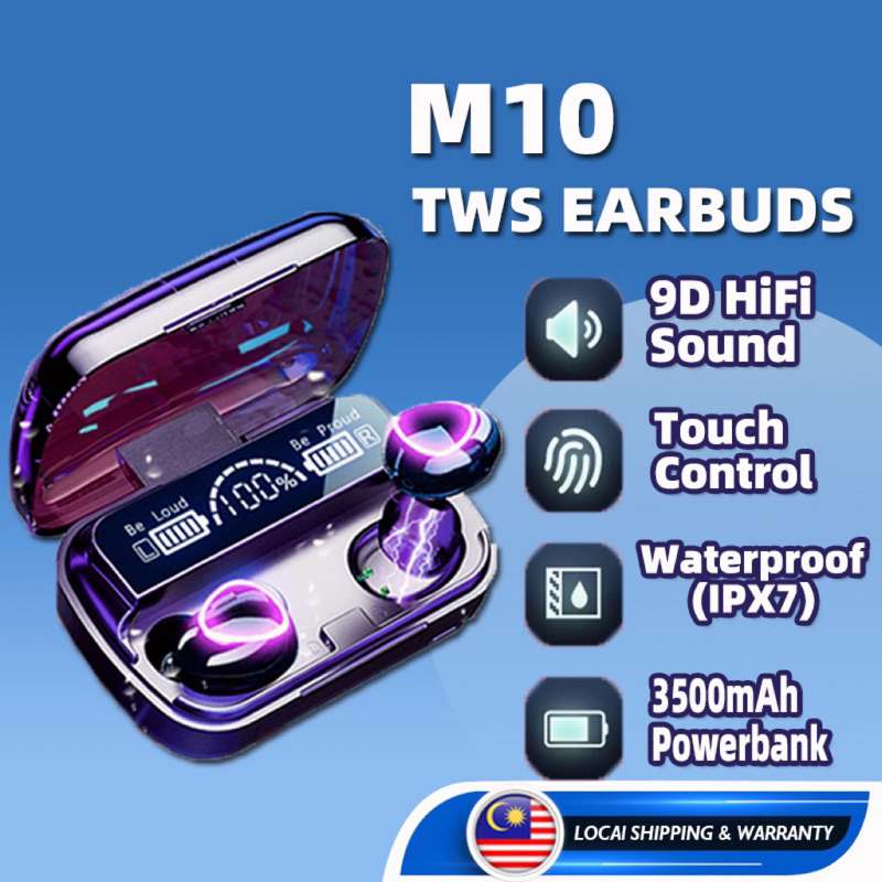 [READY MY] M10 TWS 5.1 Bluetooth Earphone Gaming Earbuds Wireless ...