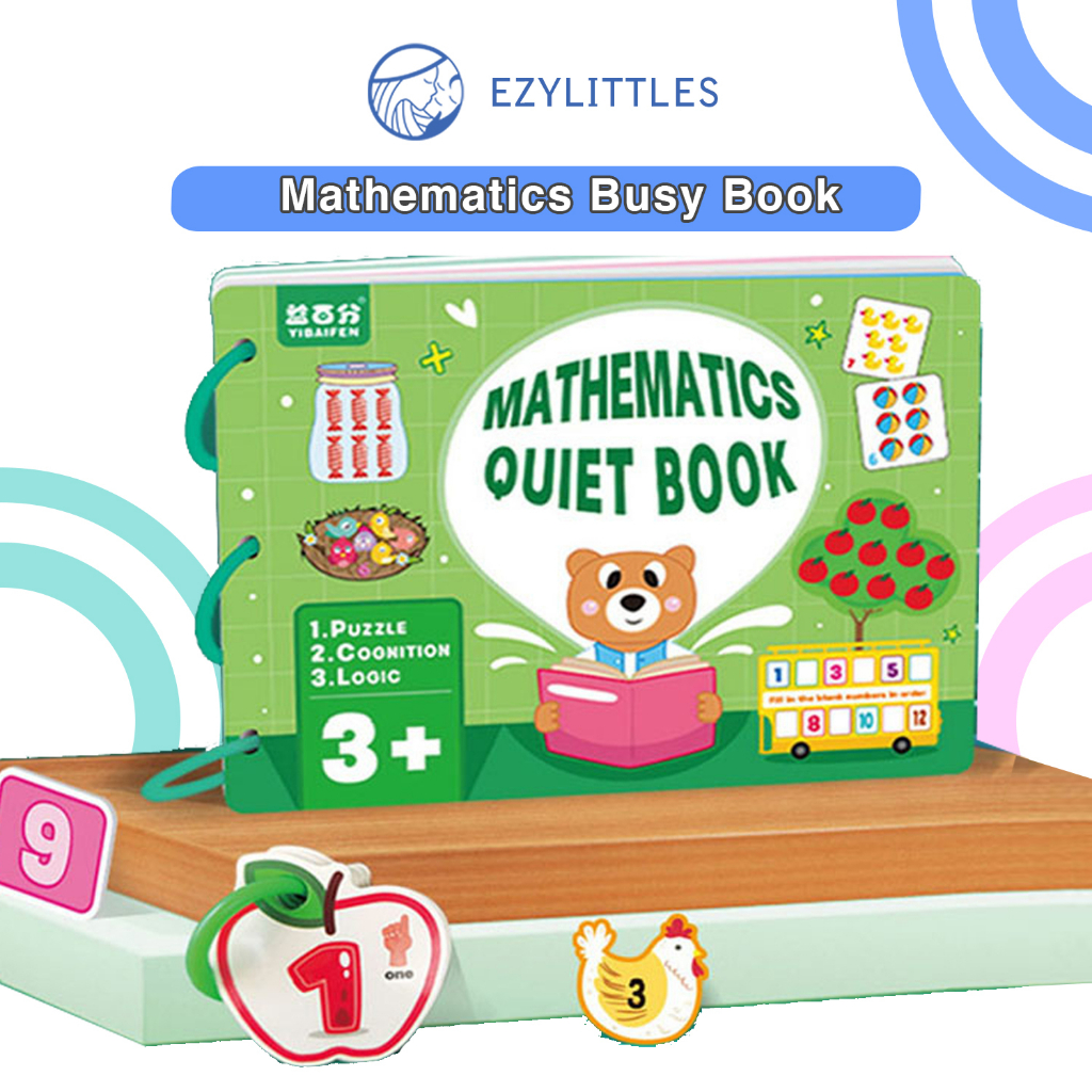 EZYLITTLES Math Busy Book Montessori Board Kid Early Learning Cognitive ...