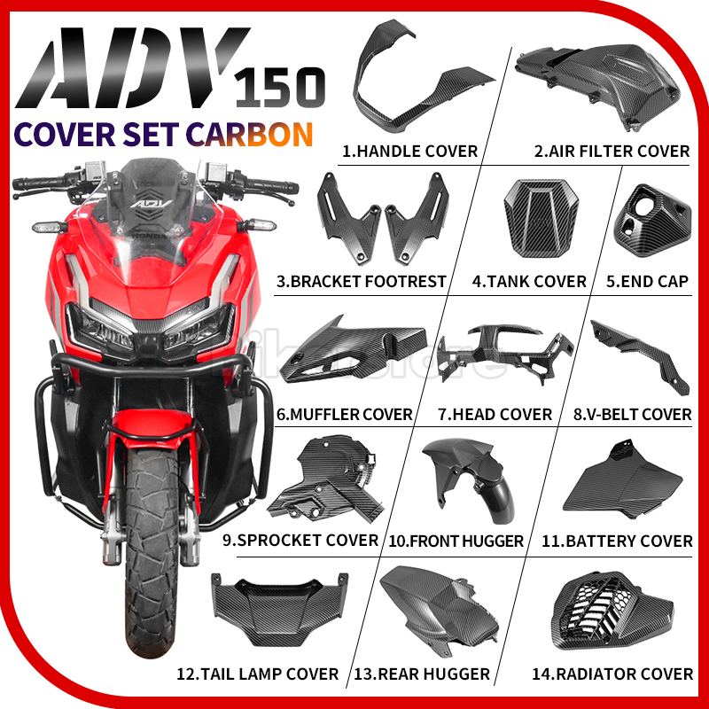 Honda AVD 150 ADV-150 Cover Set Coverset Footrest Sprocket Air Filter ...
