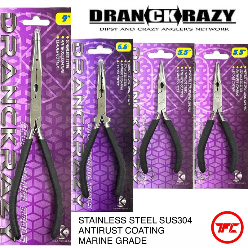 DRANCKRAZY Stainless Steel Split Ring Opener Fishing Pliers Tools Cutter AntiRust Marine Grade ...