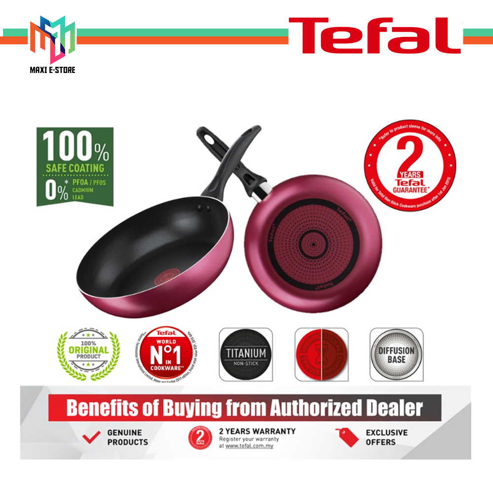 Tefal Light & Clean Non Stick Deep Frypan Cookware (26cm / 30cm / 30cm ) B22405/B22407/B22507 ...