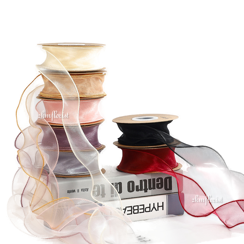 4CM FISH TAIL Ribbon Reben Riben Gift Satin Organza Flower Bouquet ...