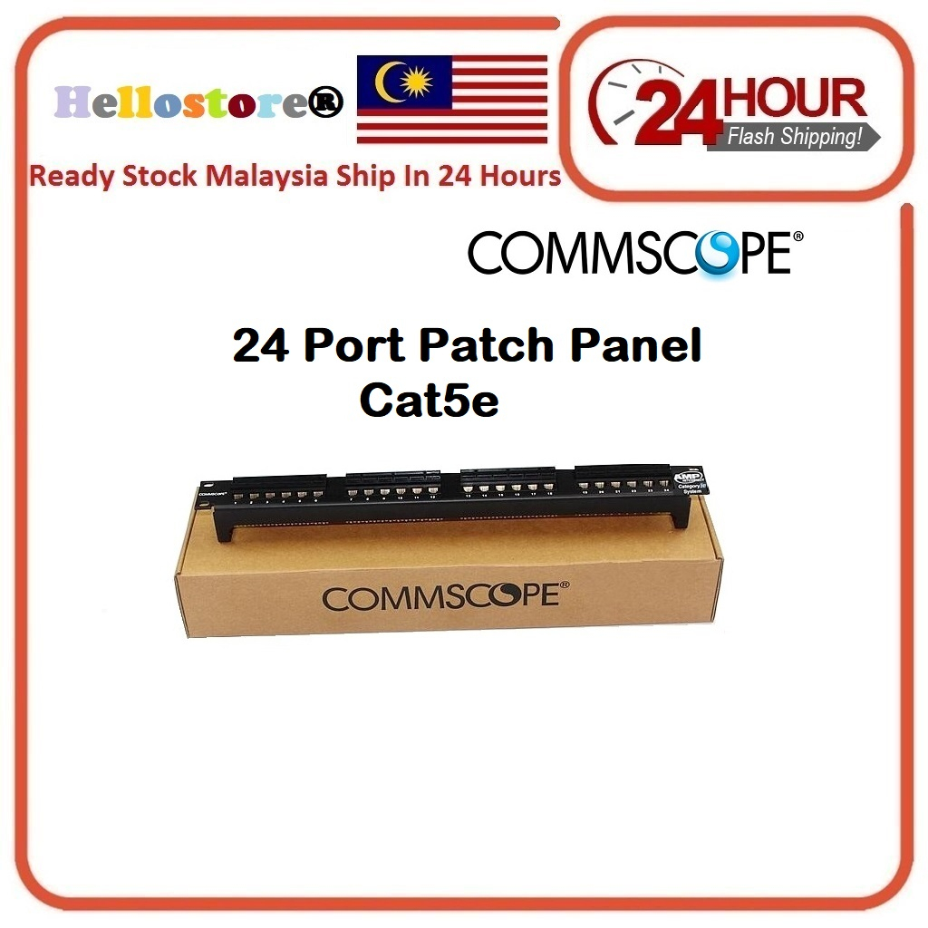 Commscope 24port Cat5e UTP Patch Panel 1U Rack Mount AMP UTP Category ...