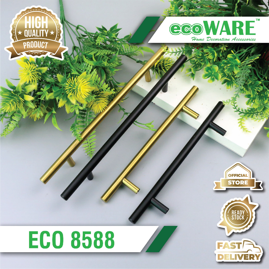 ecoWARE ECO8588 Stainless Steel Cabinet Handle Matt Black Satin Gold ...