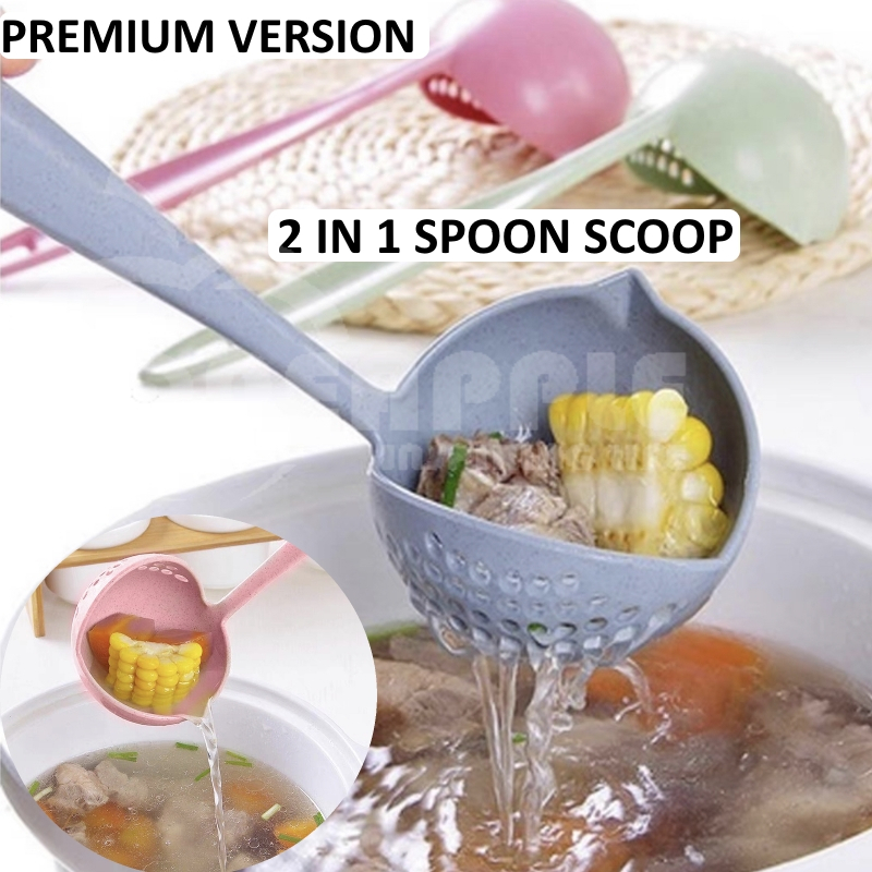 2 in 1 Kitchen Tool Accessories Strainer Spoon Soup Creative Filter ...