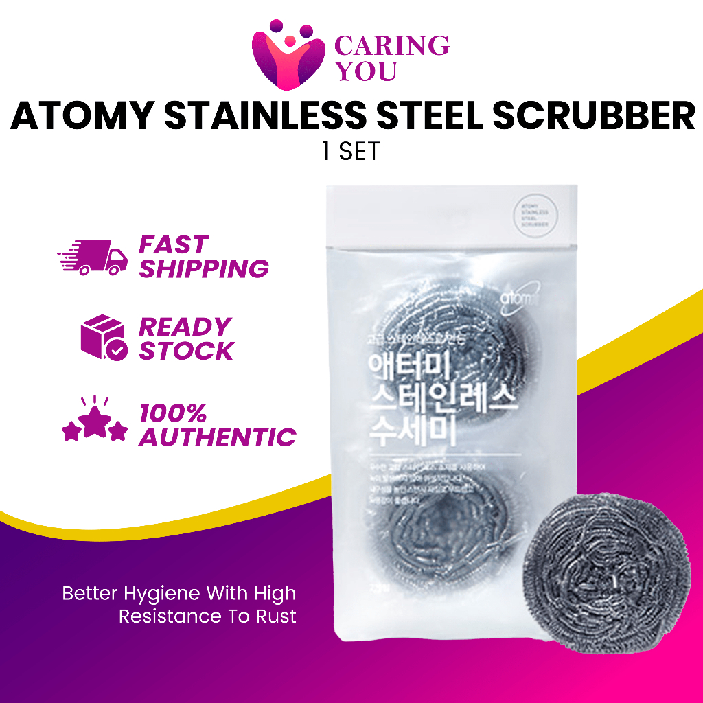 Atomy Stainless Steel Scrubber 1set Wash Dish Pencuci Pinggan 洗碗布 不锈钢 ...