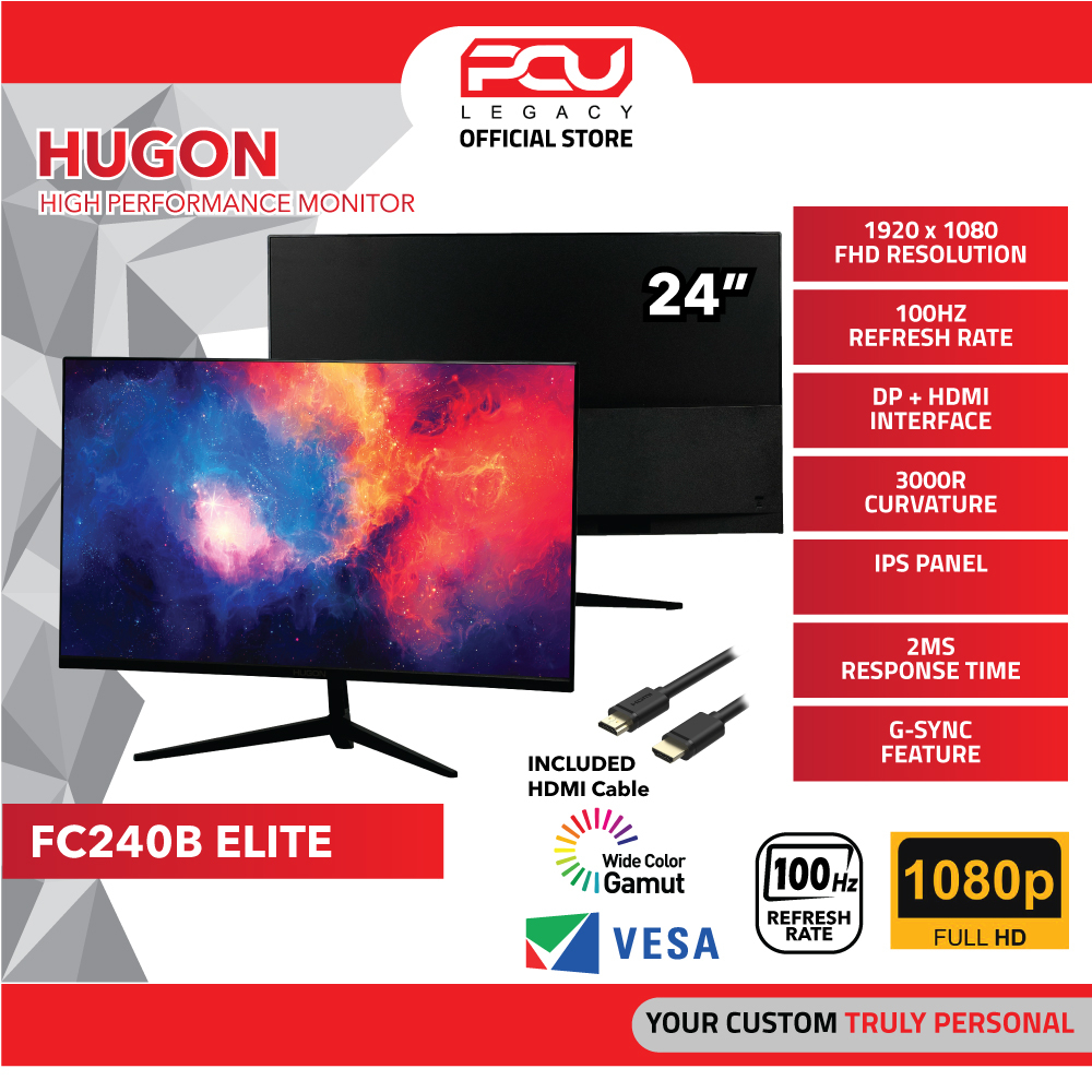 HUGON 24 INCH CURVED 100Hz | 165Hz | 240Hz 1MS IPS FULL HD MONITOR ...