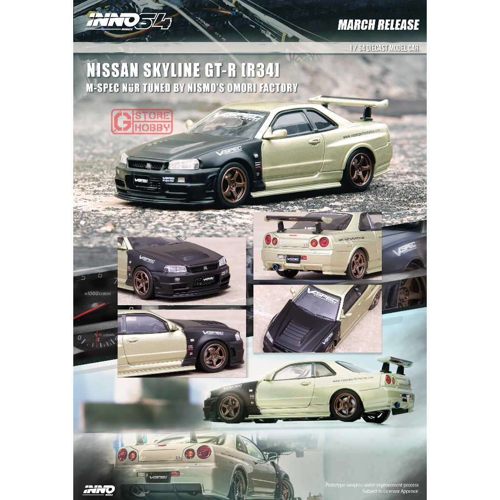 INNO MODELS INNO64 1/64 NISSAN SKYLINE GT-R R34 M-SPEC NOR TUNED BY ...