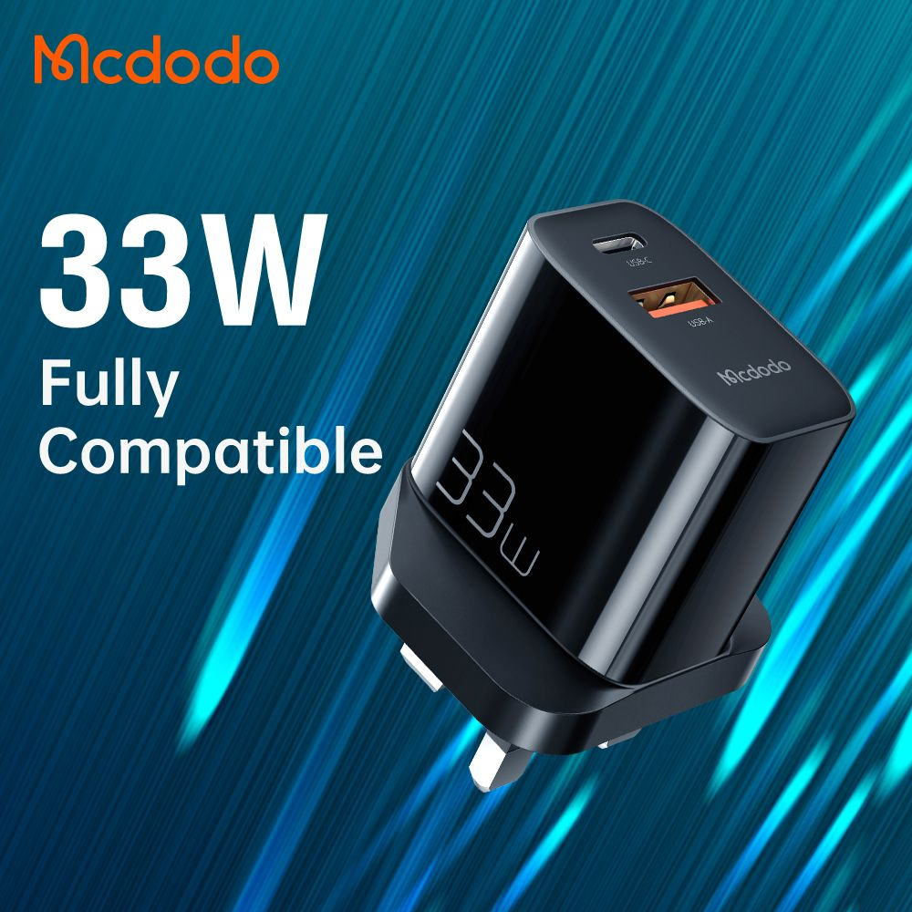 Mcdodo CH-0911 33W PD + Quick Charge Dual USB Wall Charger (UK plug ...