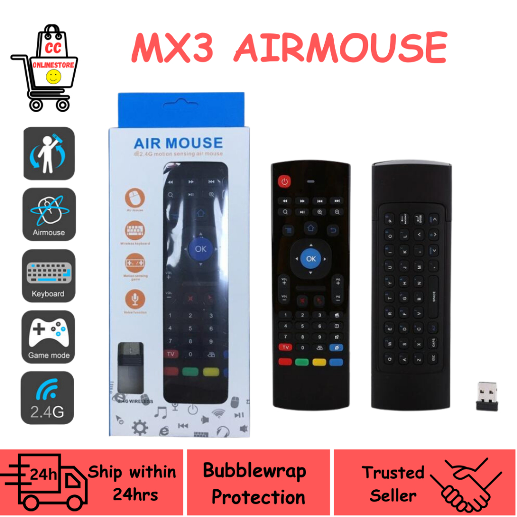 MX3 2.4G WIRELESS REMOTE CONTROL WITH KEYBOARD | SMART REMOTE CONTROL ...