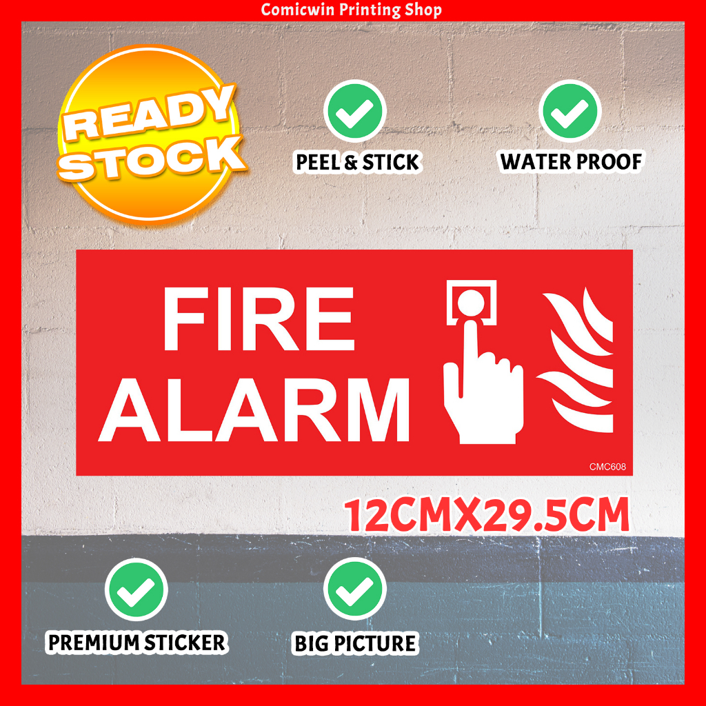 CMC608 Fire Safety Signage Fire Alarm (29.5x12cm) Penggera Kebakaran ...