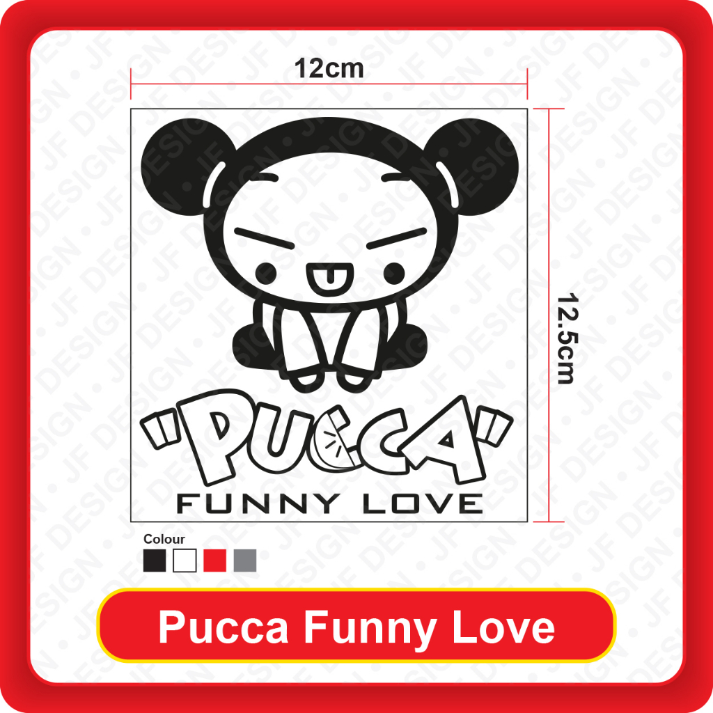 [037] Quality Car Sticker Pucca Funny Love [Big/Small][Sticker Cutting ...