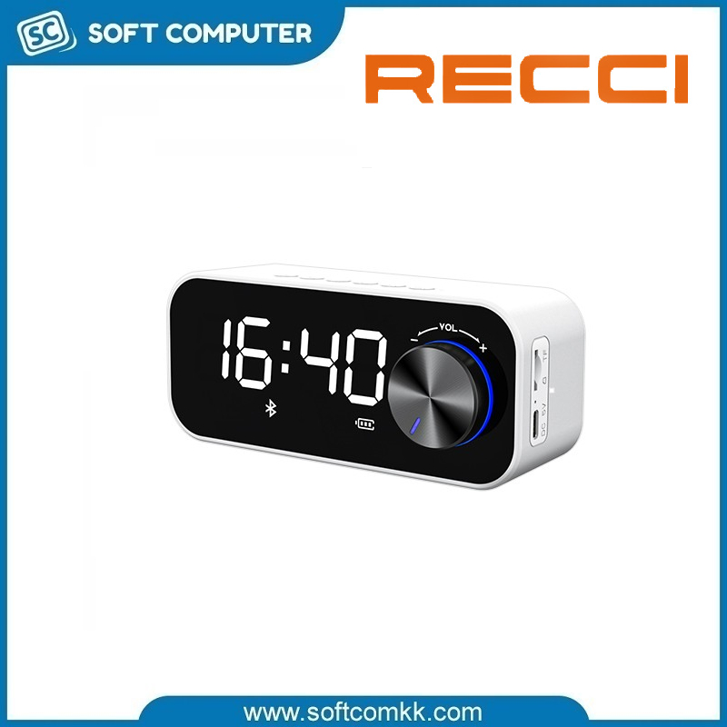 Recci RSK W11 Clock Bluetooth Wireless Speaker (Support TF Card, AUX ...